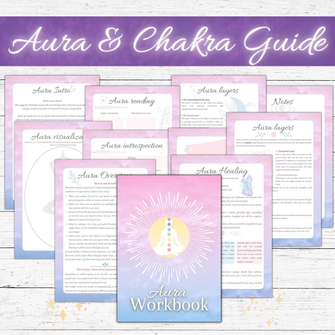 AURA WORKBOOK: Spiritual Journal, Aura Colors, Chakra Protection and ...