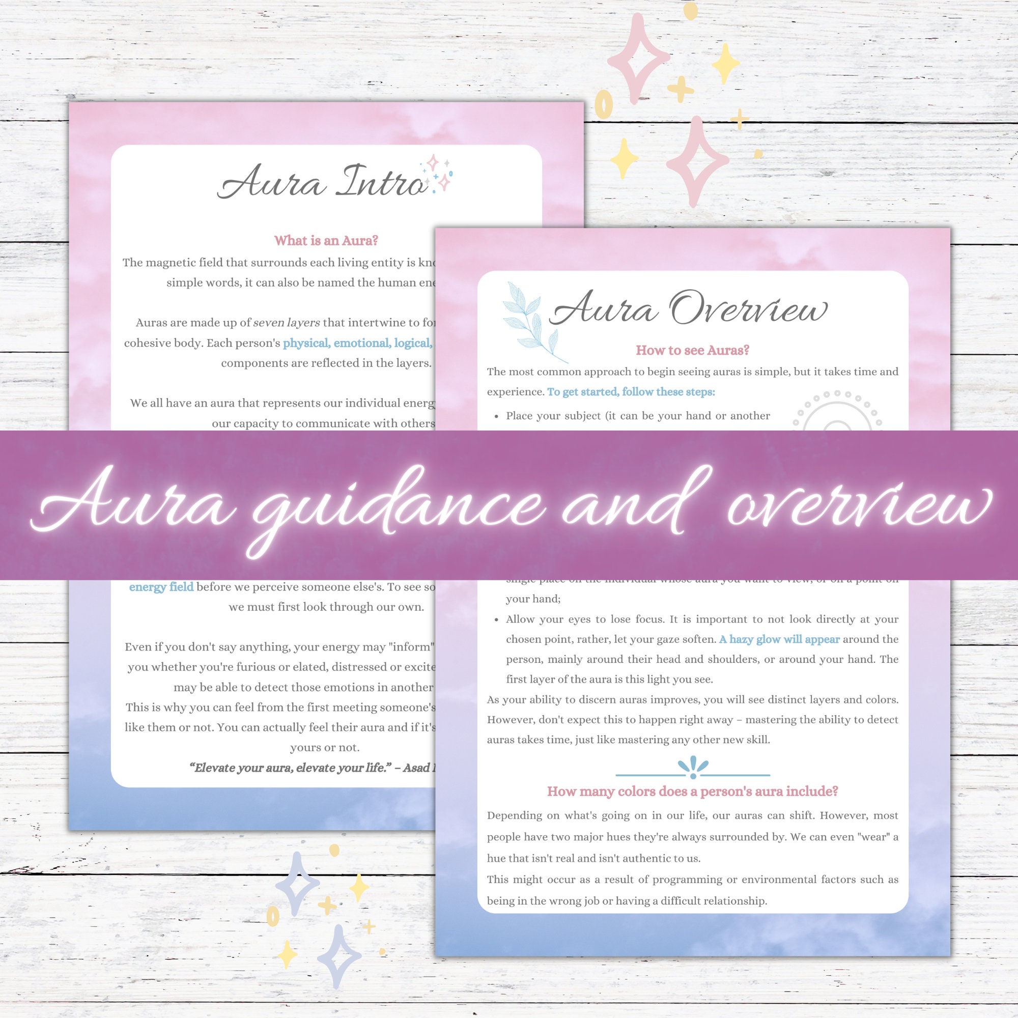 AURA WORKBOOK: Spiritual Journal, Aura Colors, Chakra Protection and ...