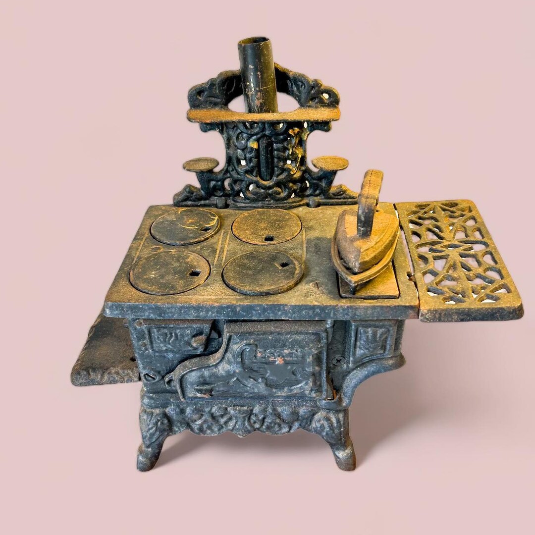 Vintage Black Mini Wood Cook Stove 12 Pieces Including Iron - Etsy