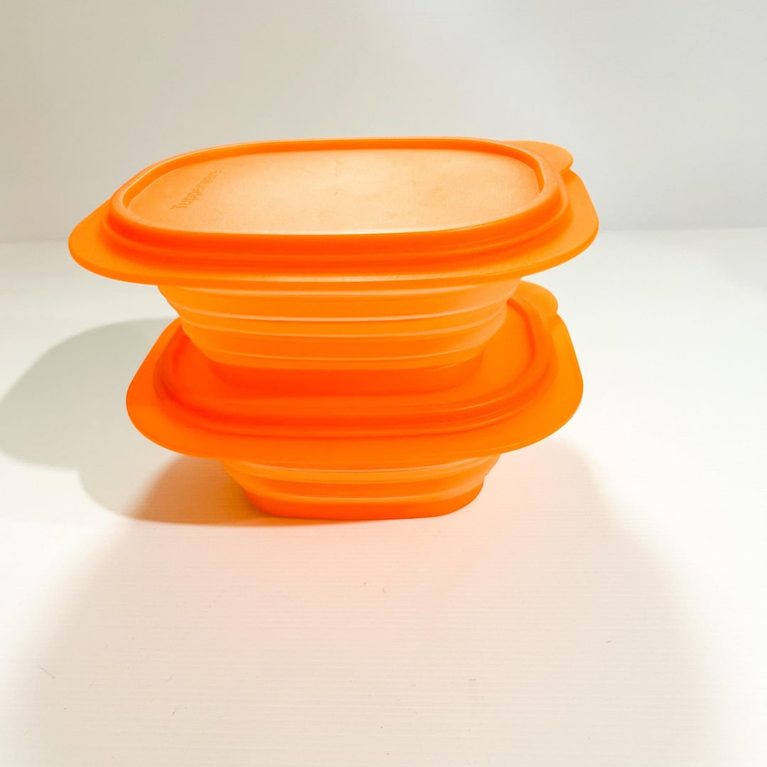 Vintage 1970's Tupperware , Retro Orange. Go Flex Collapsible Container ...