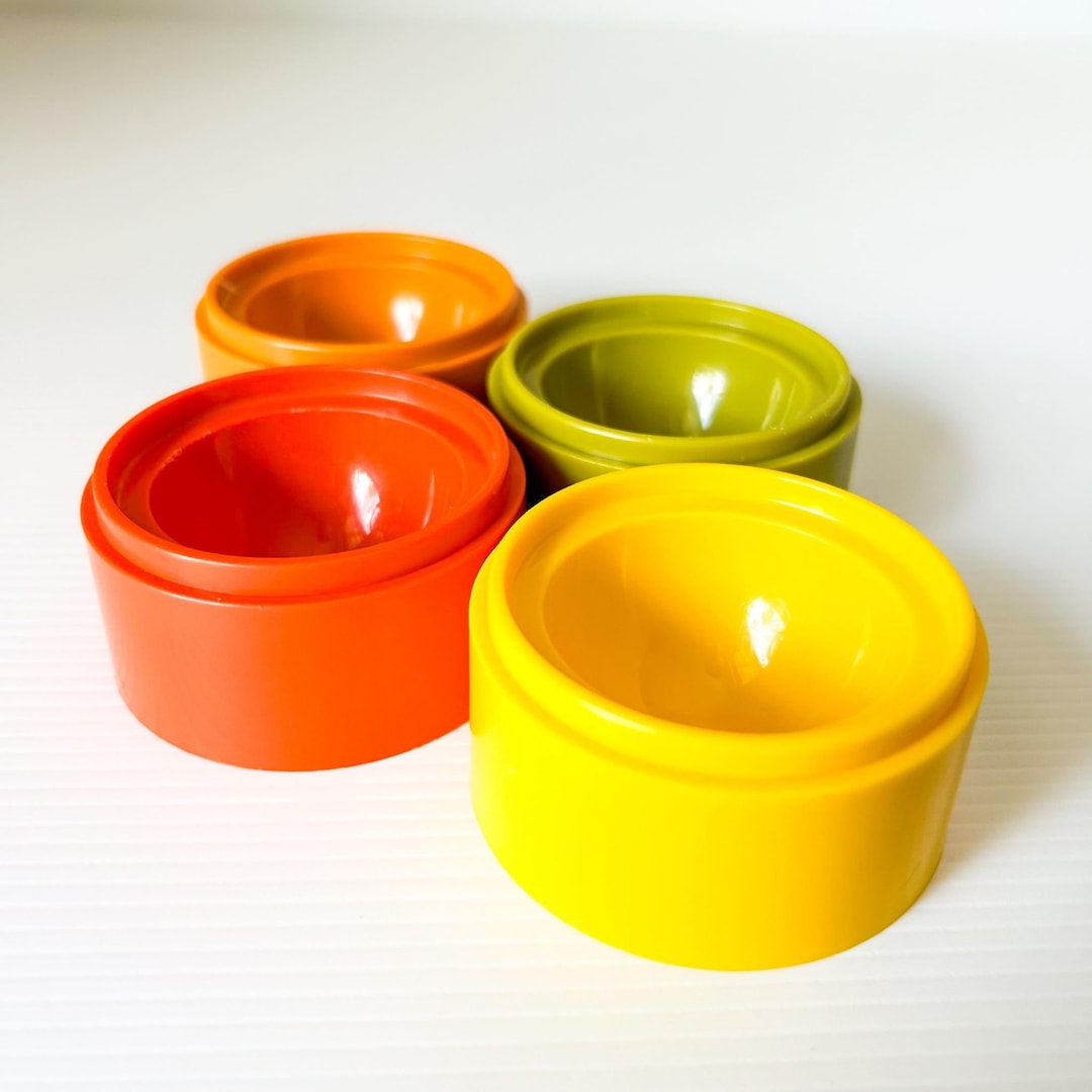 Retro 1970s Harvest Tupperware Egg Cups, Set of 4. Made in Australia ...