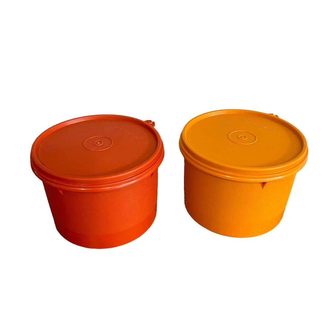 Vintage Tupperware Containers, 238-55 & 238-50 Retro Orange. 15 Cm X 10 ...