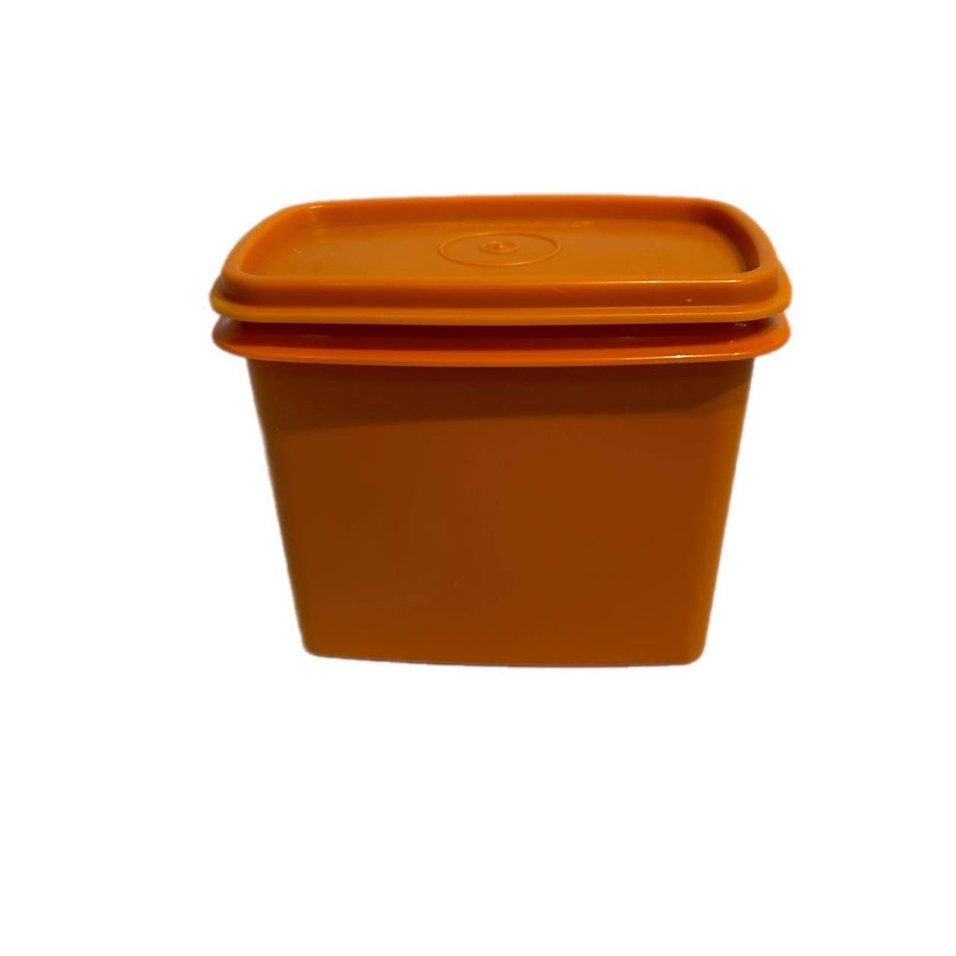 Vintage Tupperware Container, 1243-14 Retro Orange. Rectangle Shelf ...