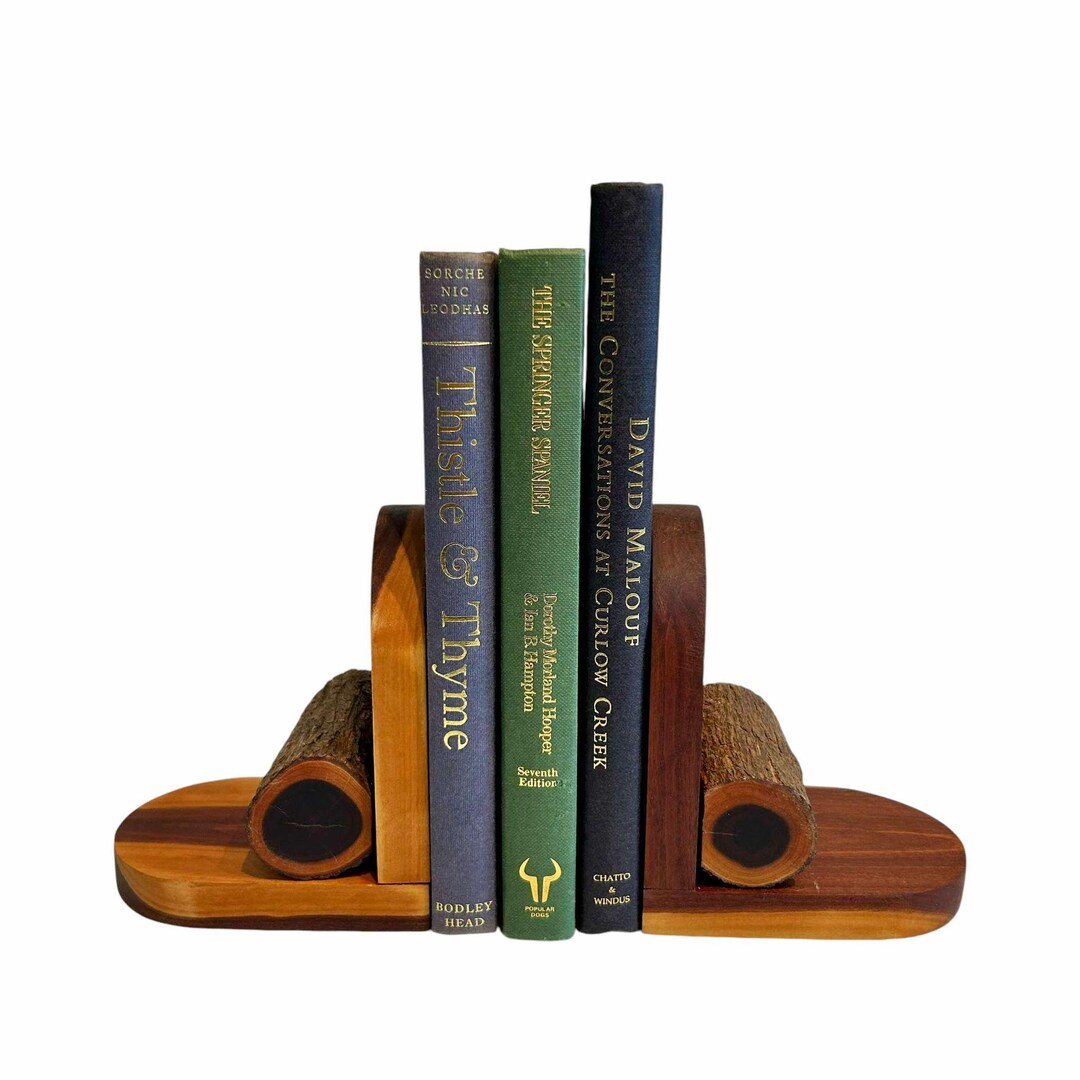 Vintage Bookends Classic Australian Mulga Wood, 1930s Solid Timber Book ...