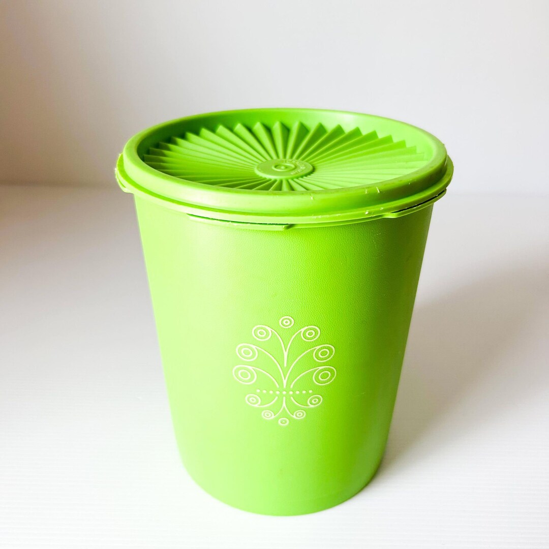 Vintage Tupperware Containers, 809-12 Retro Lime Green. Canister ...