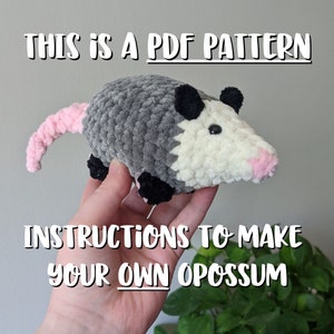 No-sew Opossum Crochet Pattern PDF | Instructions ONLY - Etsy