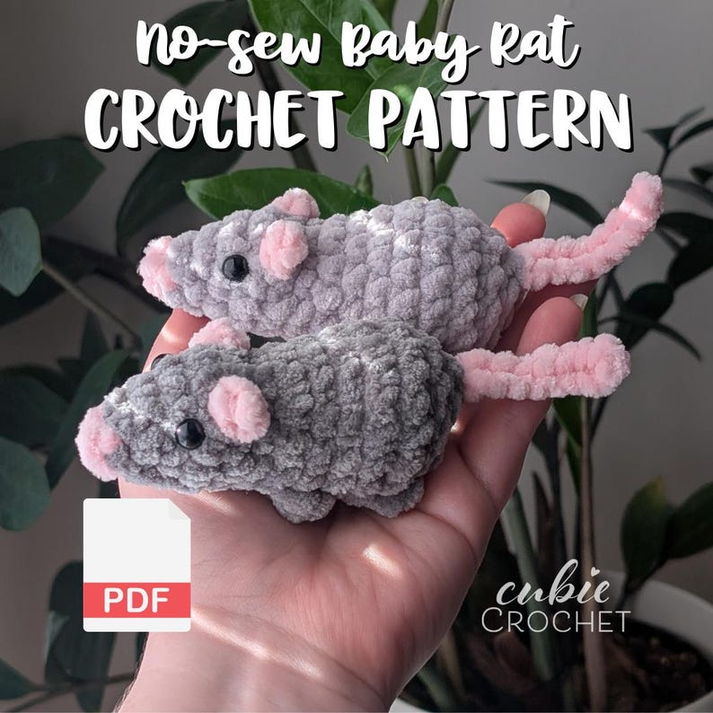 No-sew Baby Rat Crochet Pattern PDF | Instructions ONLY - Etsy