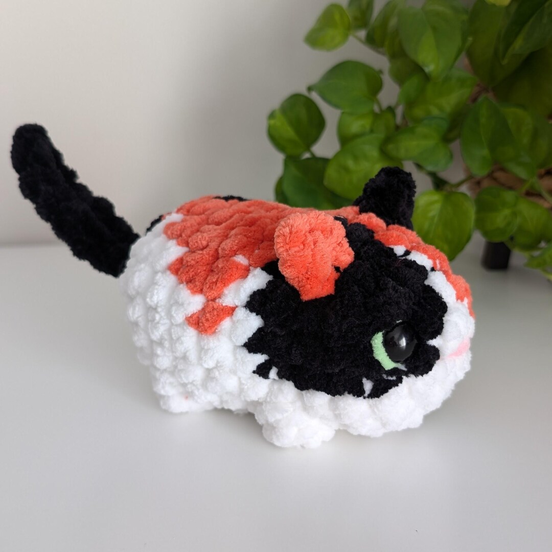 Crochet Calico Cat Plushie Calico Kitty Handmade Plushie Crochet Gift ...