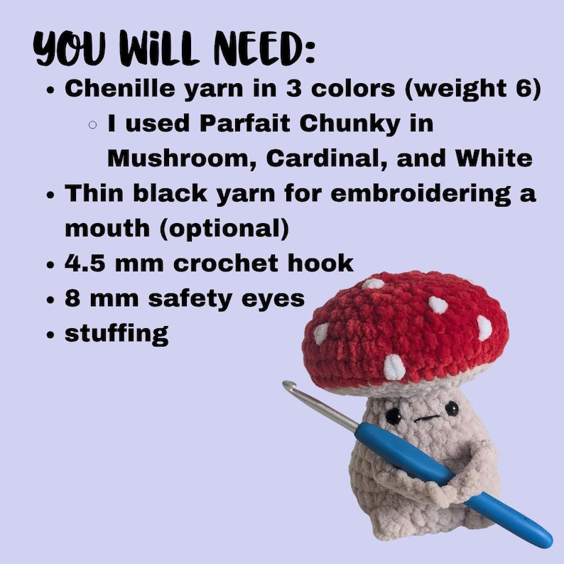 Frank Fungi Crochet Pattern PDF | Instructions ONLY | No-sew Mushroom ...