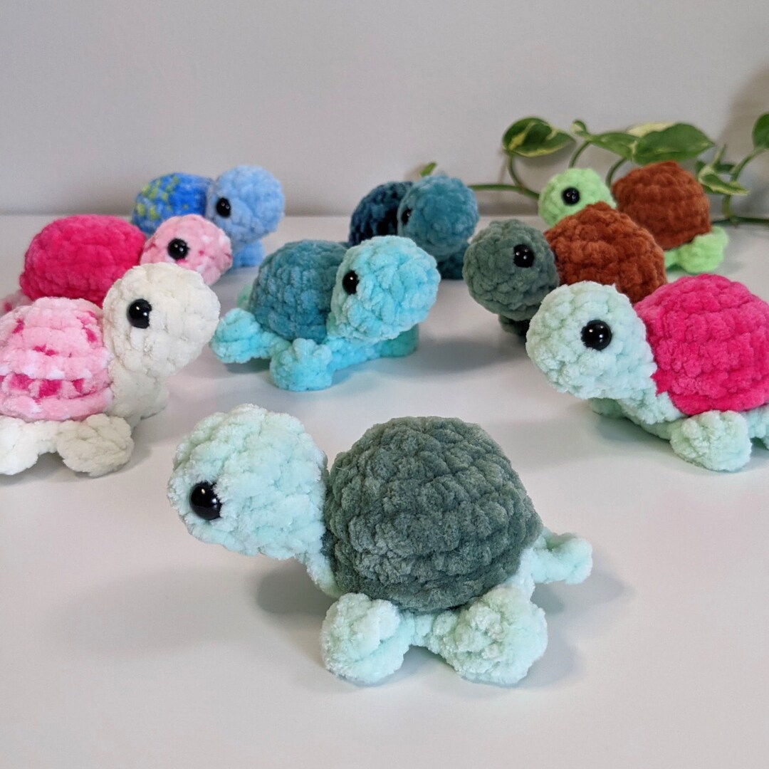 Crochet Turtle Plushie Small Soft Turtle Friend - Etsy