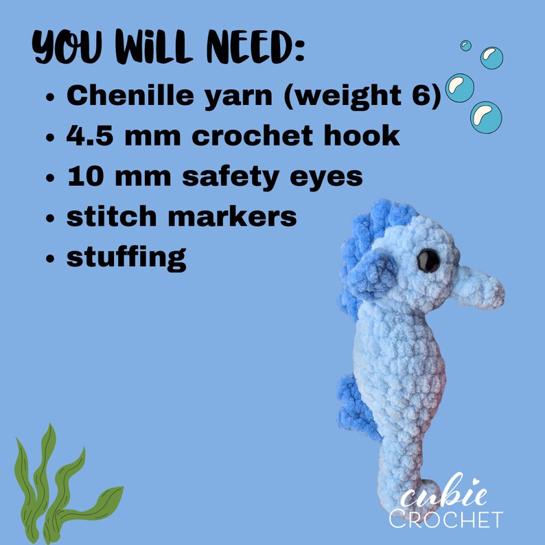 Low Sew Seahorse Crochet Pattern PDF | Instructions ONLY | Make Your Own Seahorse Plushies - Etsy