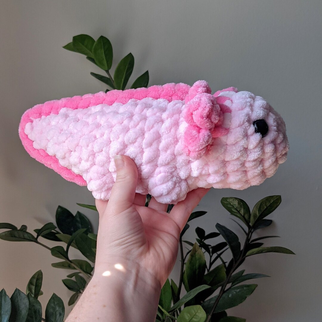 Big Crochet Axolotl Plushie | Crochet Salamander | Aquatic Animal ...