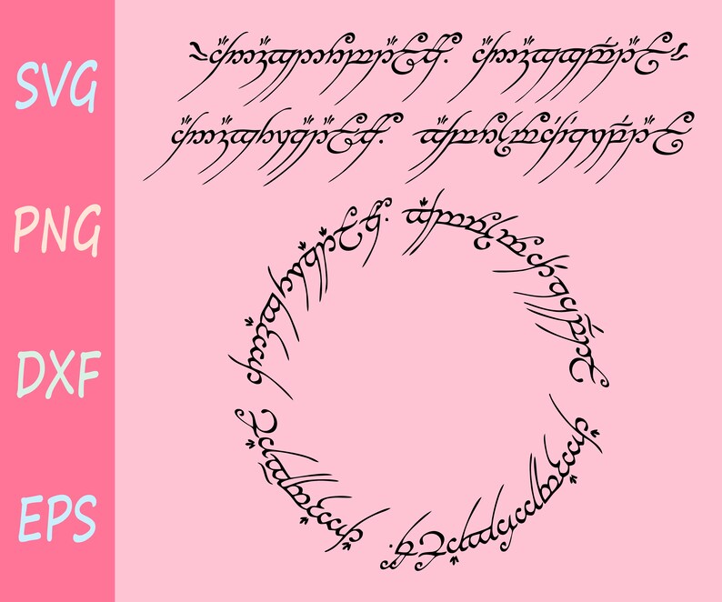 One Ring Vector, One Ring Clip Art, LOTR Frodo Gandalf Design SVG ...