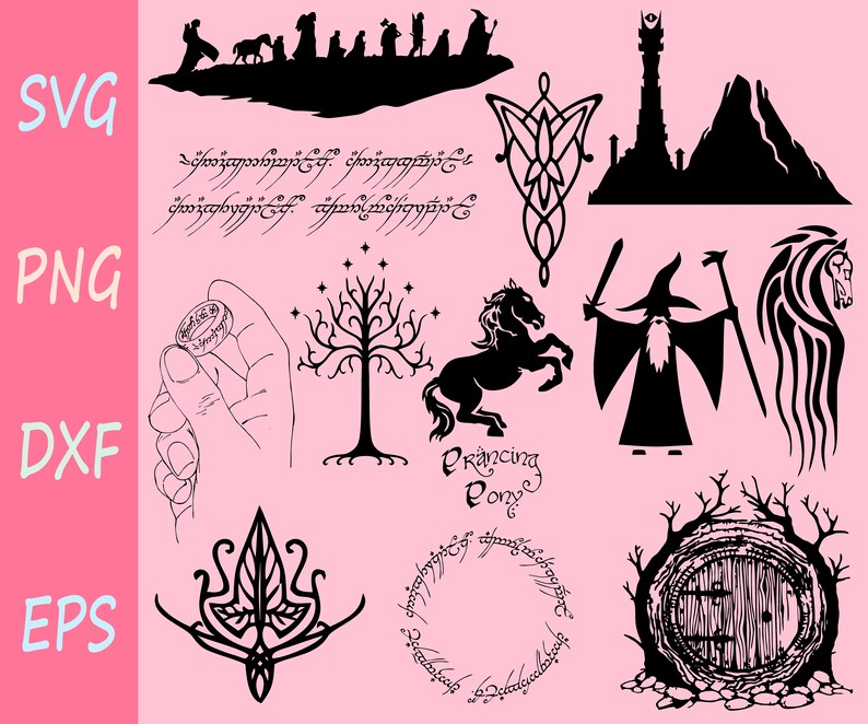 The Lord of the Rings Svg Bundle, Lotr Set, Prancing Pony, Hobbit Hole ...