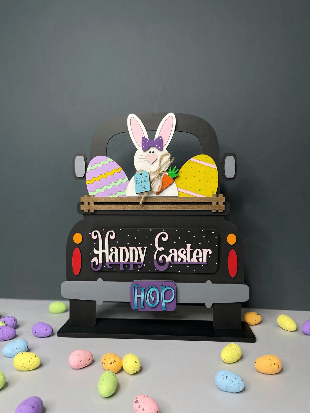 Easter Interchangeable Truck Insert, Easter Bunny Truck, Interchangeable Farmhouse Easter Bunny ...