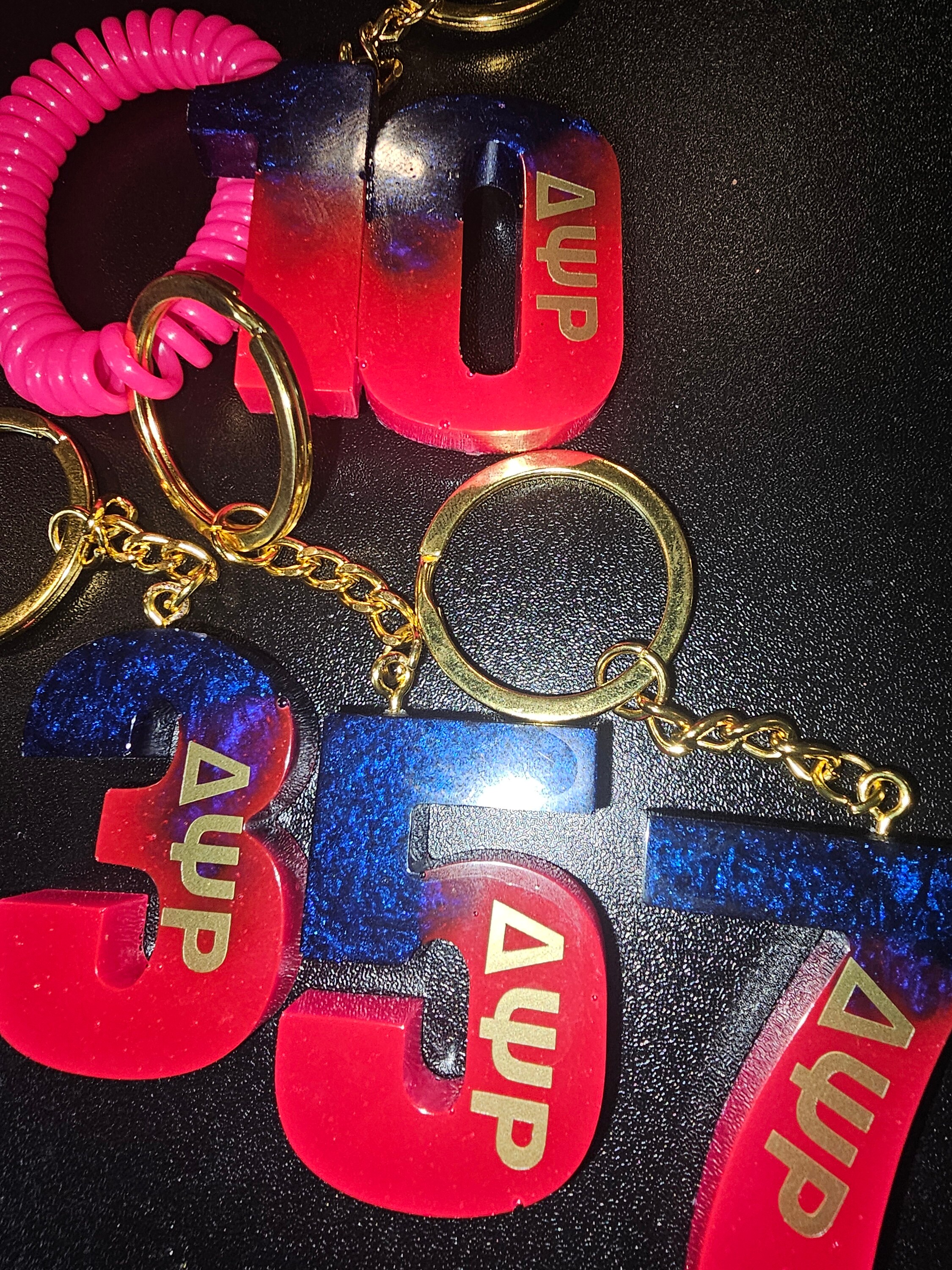 Delta Psi Rho Sorority Line Number Keychains - Personalized Greek Life ...