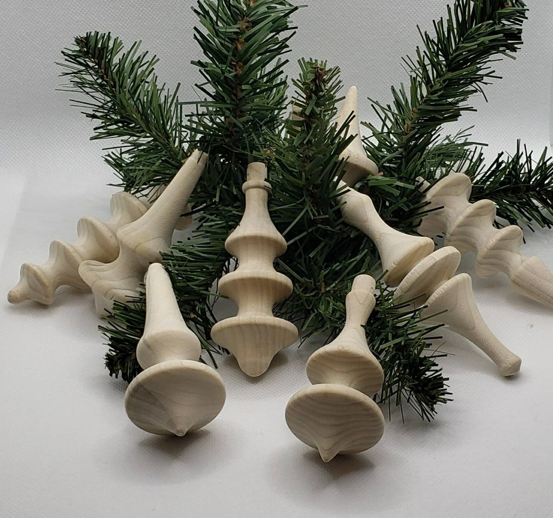 Decorate Your Tree Your Way: Hand-turned Wood Ornaments Set - Etsy