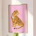 Tiger Print, Pink Leopard Art Print, Boho Home Decor, Pink Wall Art ...