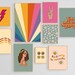 Retro Wall Art Set of 9, Trendy Art Print Bundle, Dorm Wall Decor ...