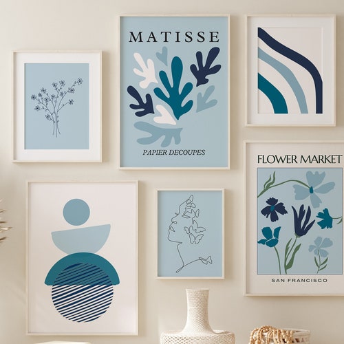 Blue Gallery Wall Set Monet Print Matisse Poster Exhibition - Etsy