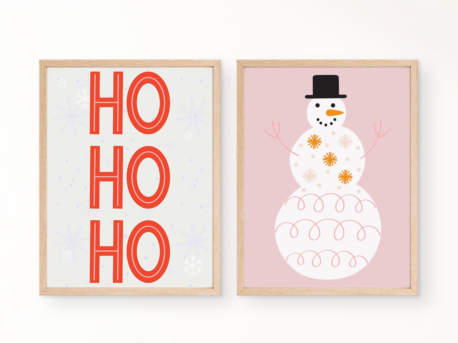 Pink Christmas Set of 7 Printables Christmas Printable Wall - Etsy