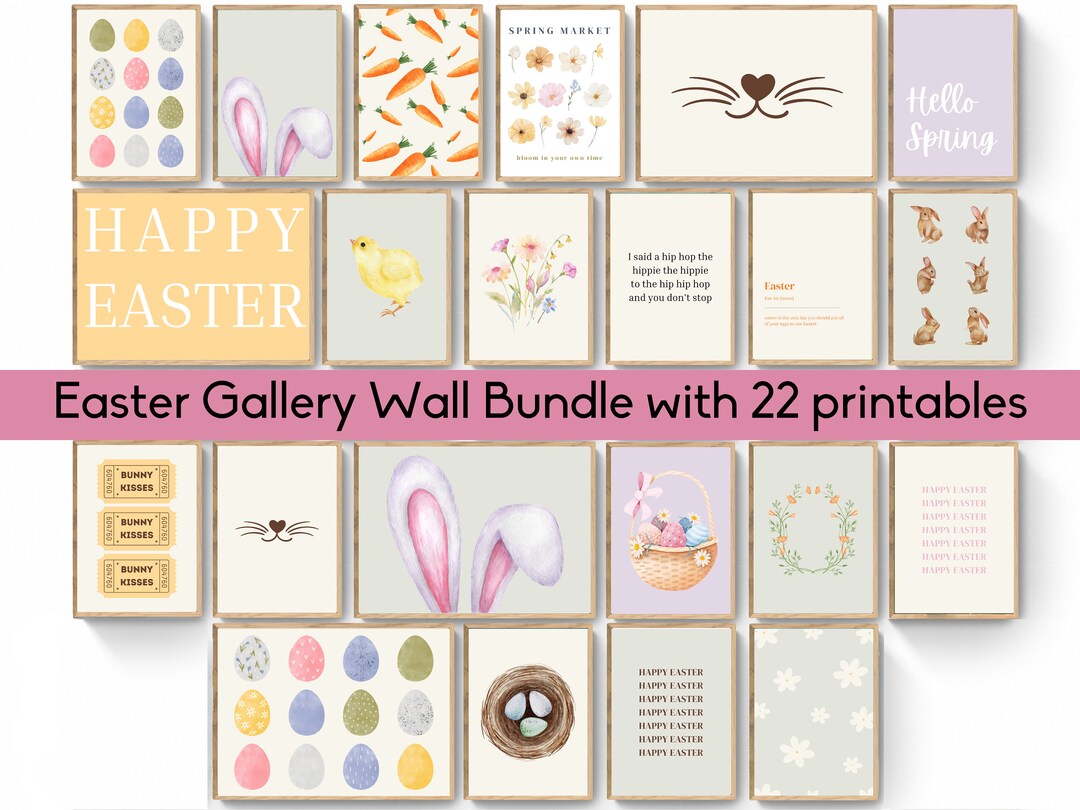 Easter 22 Printables Gallery Wall Art Set, Colorful Spring Art Prints ...