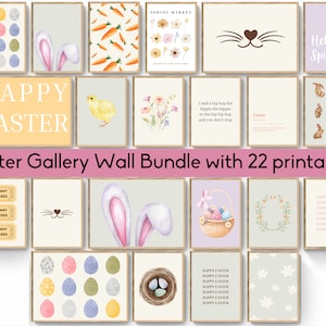 Easter 22 Printables Gallery Wall Art Set, Colorful Spring Art Prints ...