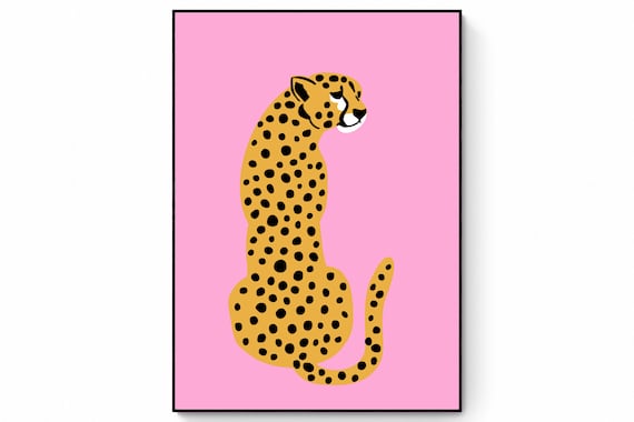 Cheetah Print Pink Leopard Art Print Boho Home Decor Blush - Etsy