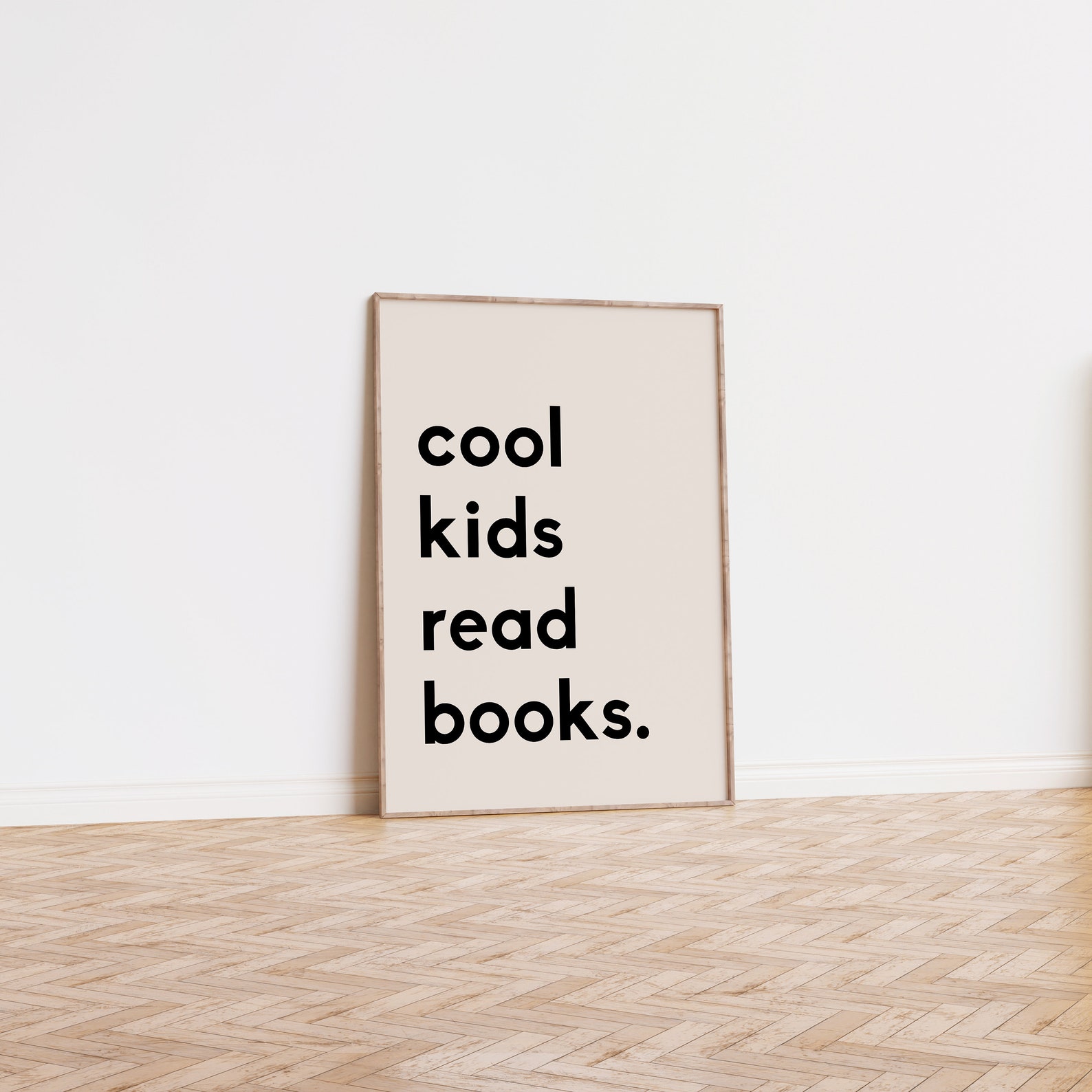 Beige Cool Kids Read Books Printable, Kids Reading Book, Playroom Wall ...