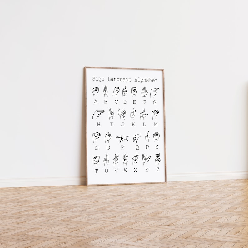 American Sign Language Poster, ASL Alphabet, Printable Wall Art ...