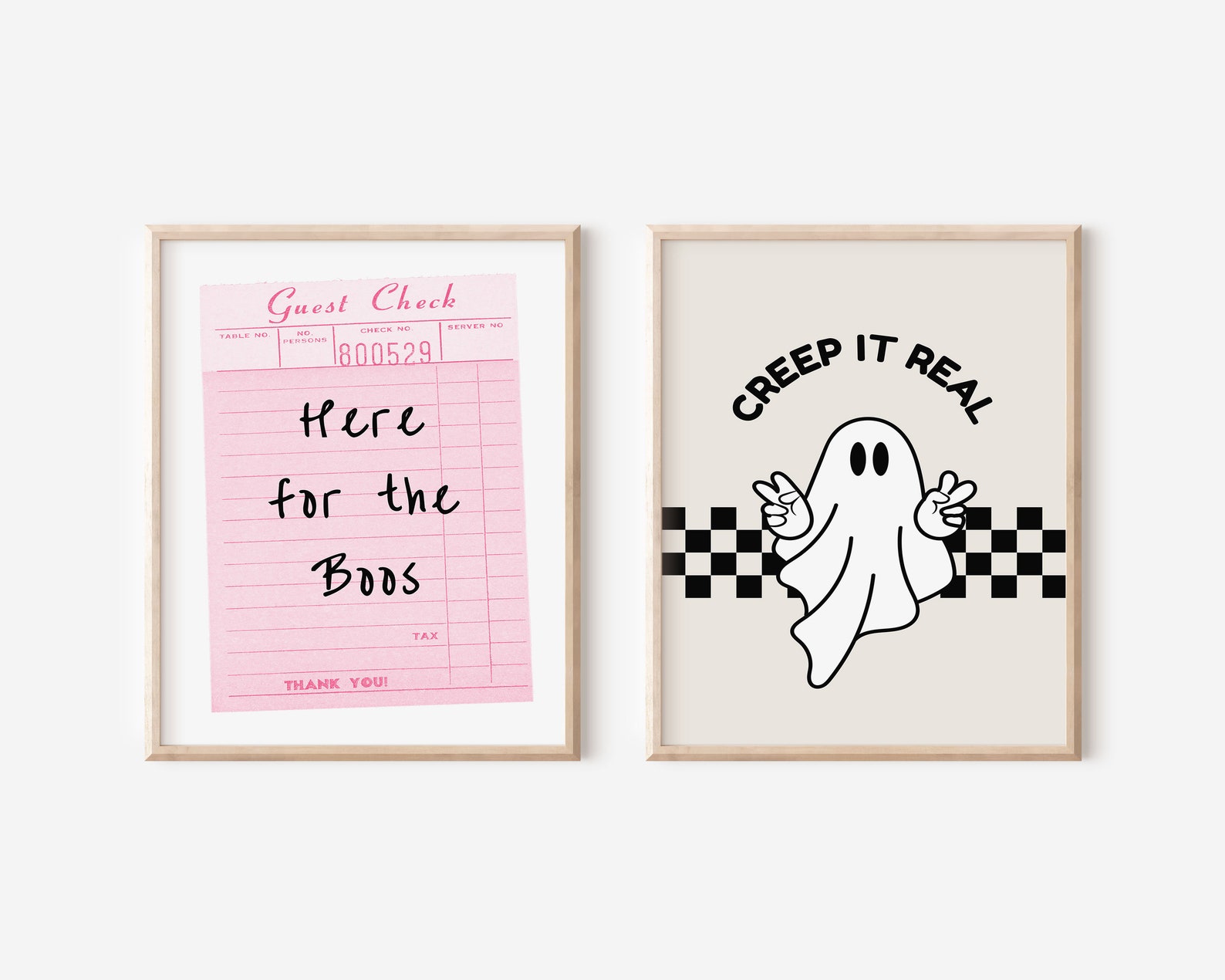 Vintage Retro Halloween Set of 8 Prints, Cute Fall Decor, Trendy ...