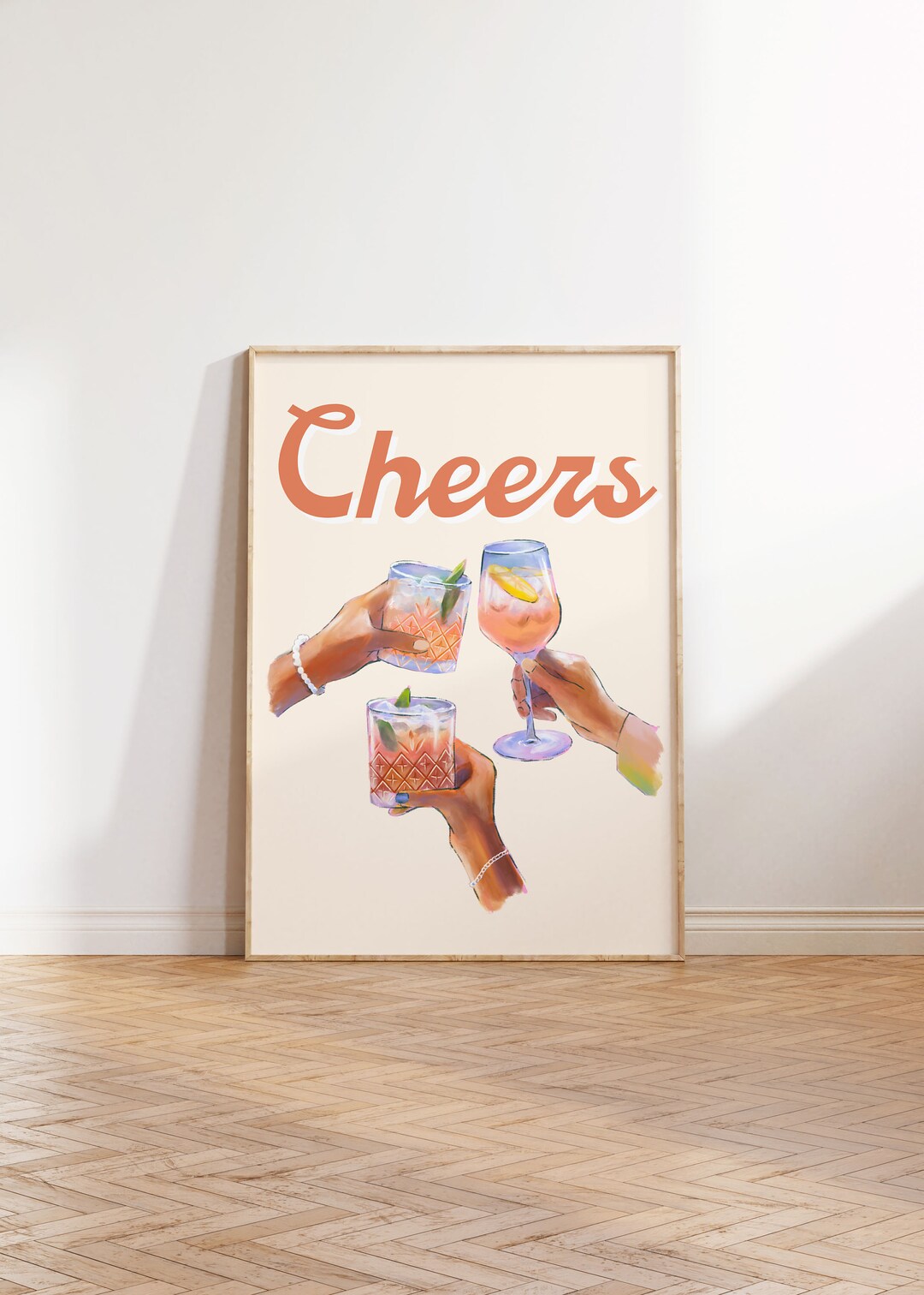 Cheers Print Bar Cart Poster Cocktail Printable Bar Cart Art Print Martini Print Cocktail Art ...