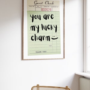 You Are My Lucky Charm Guest Check Print, St Patricks Day Art, Romantic ...