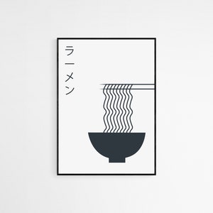 Ramen Set of 2 Prints, Ramen Poster, Ramen Kitchen Art, Food Print ...