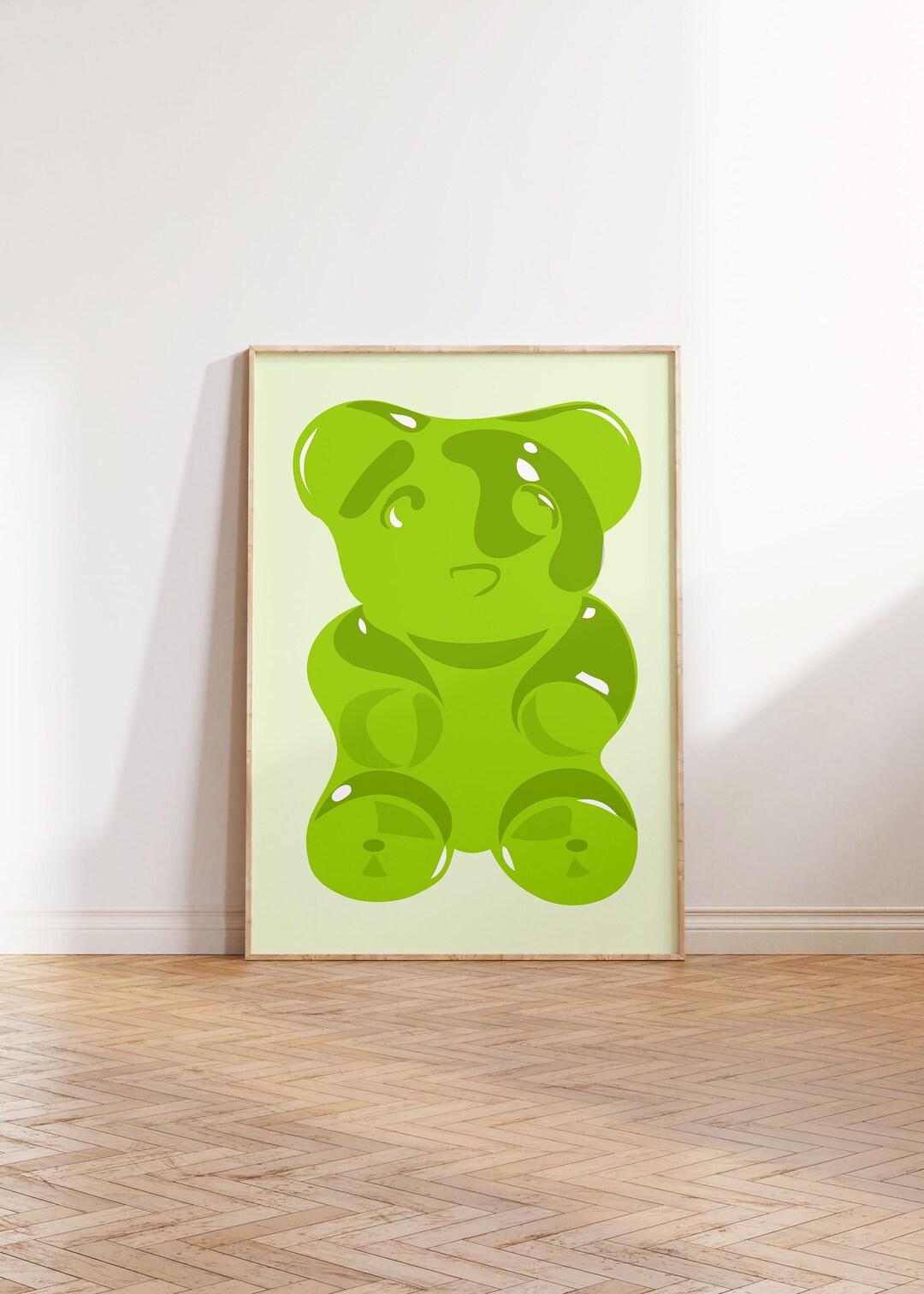 Green Gummy Bear | Candy Poster, Gummy Bear Art, Colorful Wall Art ...