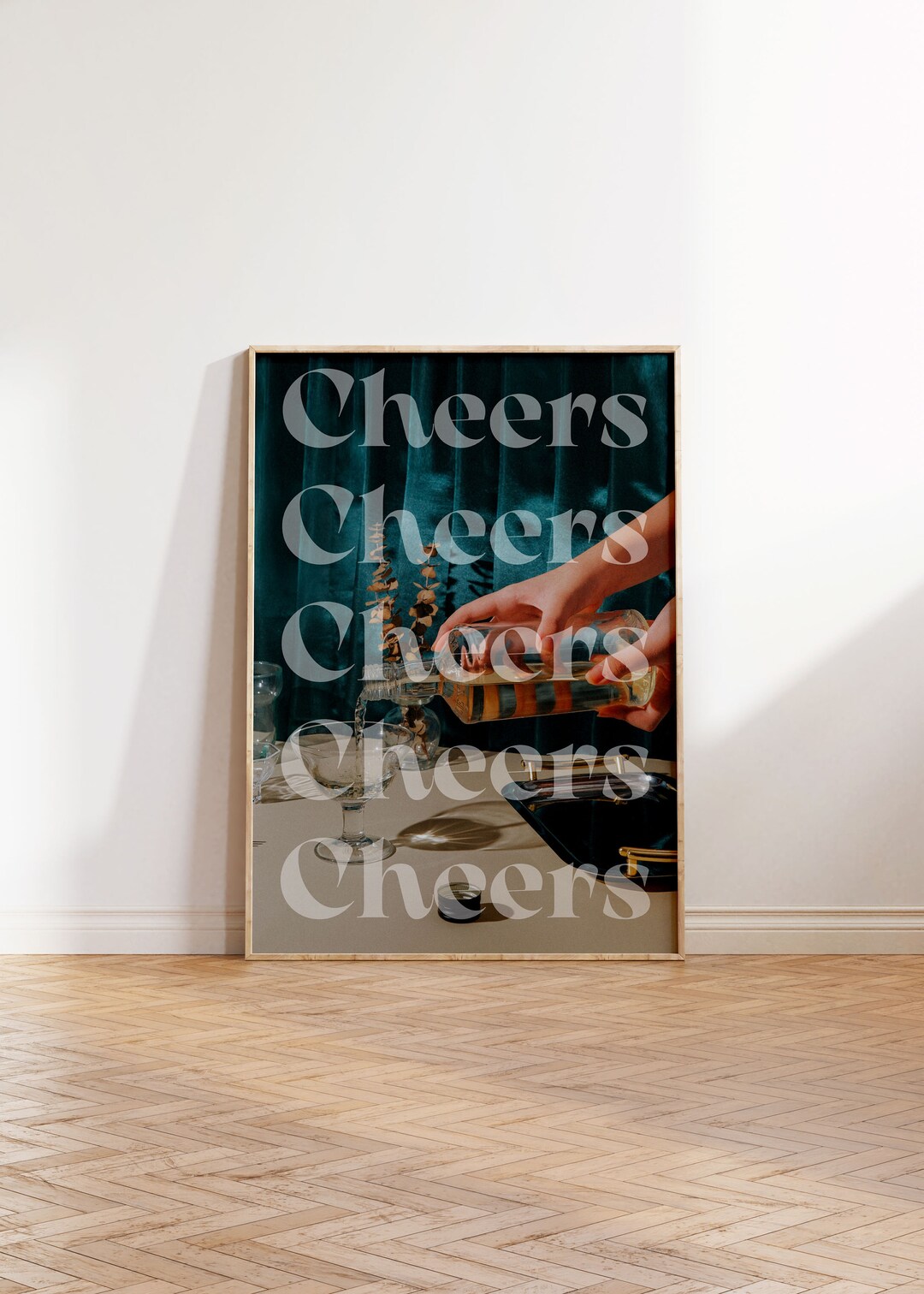 Red Retro Cheers Cocktail Print, Salut, Y2K Preppy Wal Art, Cocktail ...