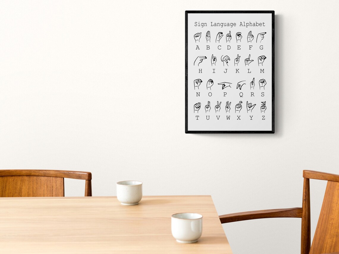 American Sign Language Poster ASL Alphabet Printable Wall - Etsy