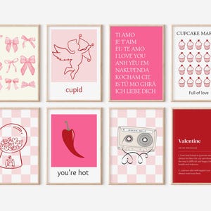 Valentine Day Decor Set of 28 Printables, Valentines Party Decor, Retro ...