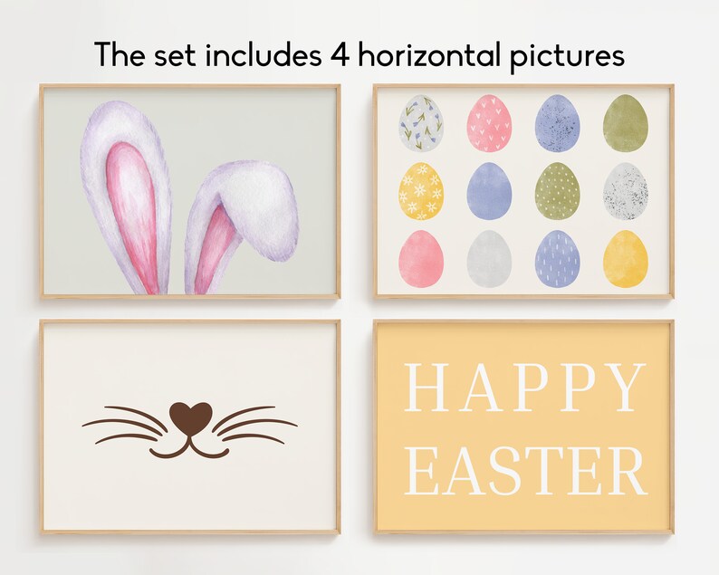 Easter 22 Printables Gallery Wall Art Set, Colorful Spring Art Prints ...