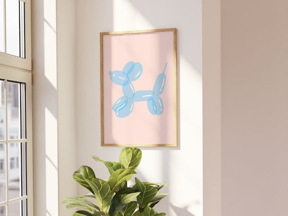 Blue Balloon Dog Printable Dog Print Dog Poster Funny Dog - Etsy
