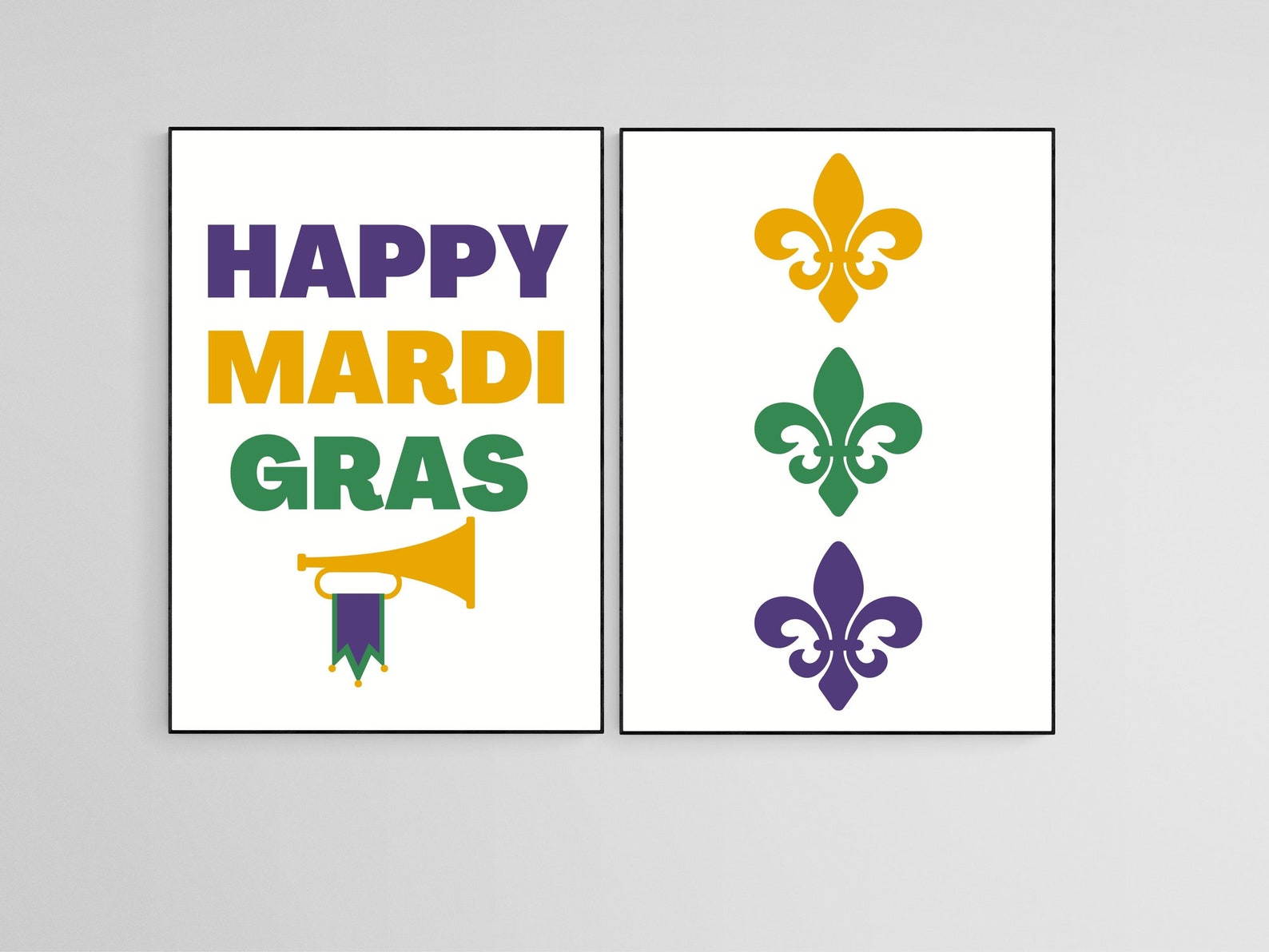 Mardi Gras Decor Set of 8 PRINTABLES Mardi Gras Decorations - Etsy