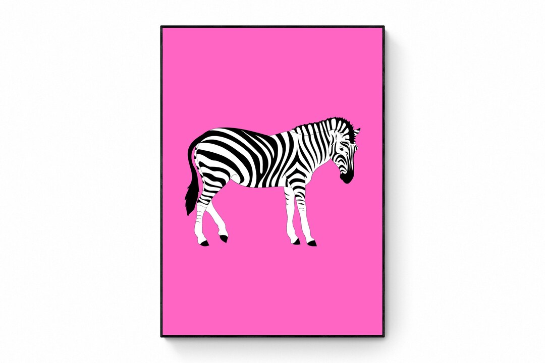Colorful Zebra Art Print, Jungle Poster, Zebra Pop Art, Pink Wall Art ...