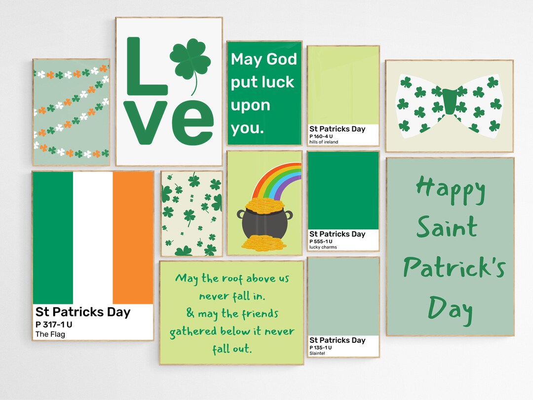 St.patricks Day Decor Set of 12 Printables, Trendy St Patrick's Day ...