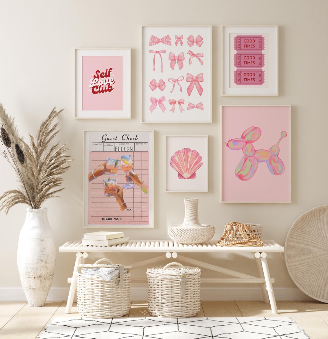Coquette Bows Poster Set of 6, College Dorm Decor for Girls, Girly ...