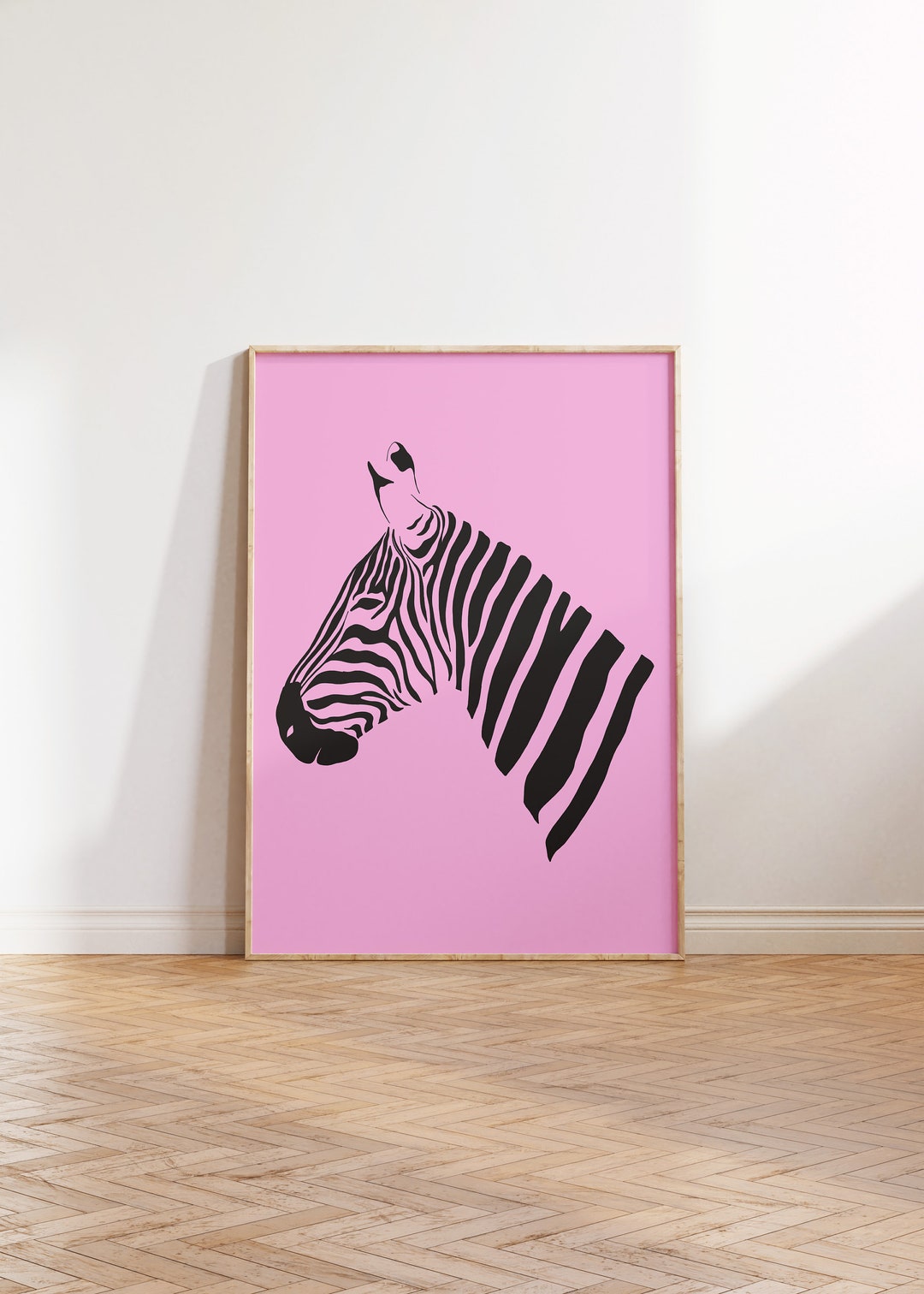 Minimal Zebra Print, Pink Zebra Art Print, Boho Home Decor, Jungle ...