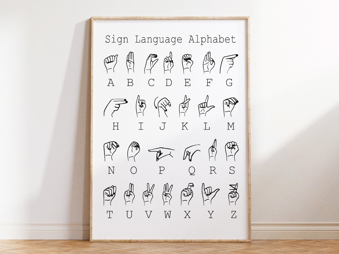 American Sign Language Poster, ASL Alphabet, Printable Wall Art ...