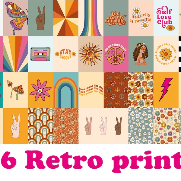 Retro Wall Collage Kit - Etsy