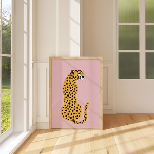 Cheetah Print, Pink Leopard Art Print, Boho Home Decor, Blush Pink Wall Art, Jungle Poster ...