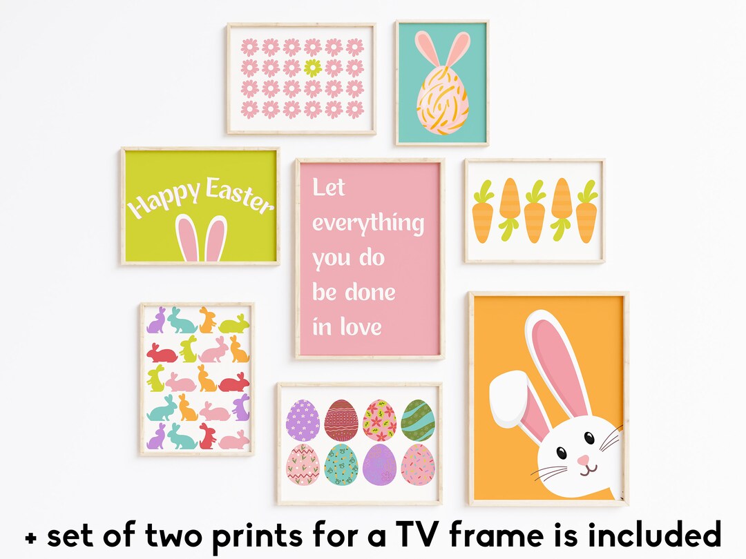 Easter 10 Printables Gallery Wall Art Set, Colorful Spring Art Prints ...