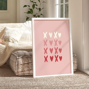 Xoxo Print, Pink and Red Wall Art, Romantic Wall Art, Valentines Day ...